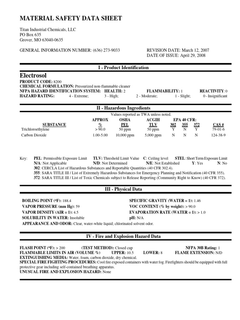 MSDS-ElectrosolAerosol | PDF | Water | Occupational Safety And Health