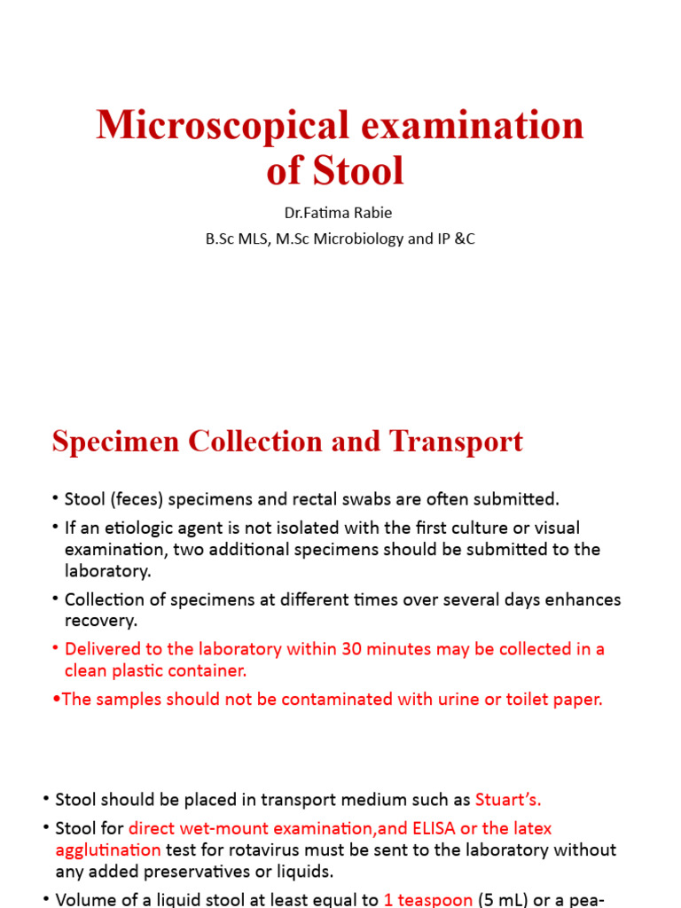 Stool Examination | PDF | Staining | Feces