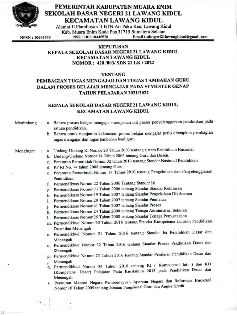 SK Tugas 3 Jan 2022 - 1 | PDF