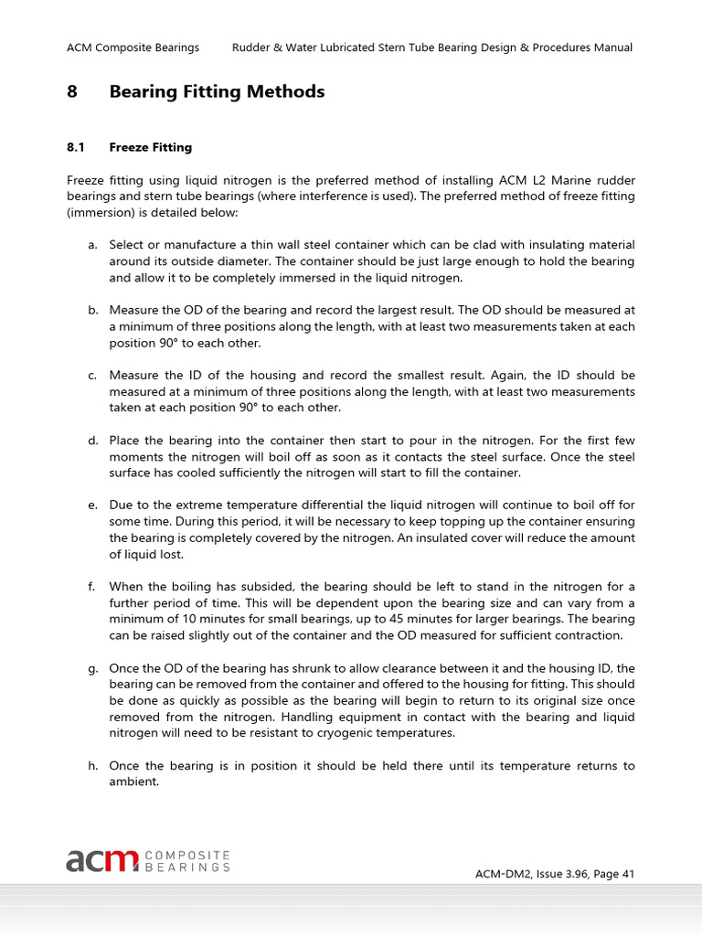 ACM Bearings - Fitting Procedure - 240218 - 165247 | PDF | Bearing ...