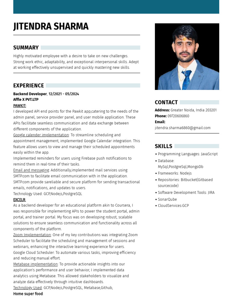 Jitendra Sharma | PDF | Mobile App | Postgre Sql