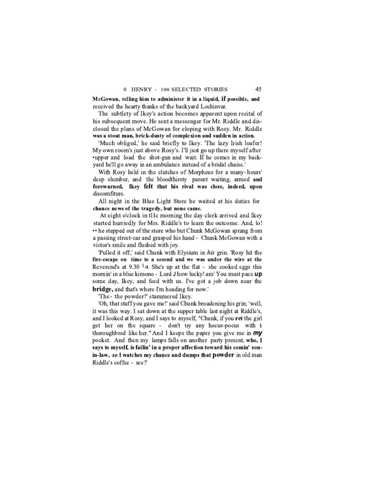 Short Stories From 100 Selected Stories-1 (Retyping) | PDF