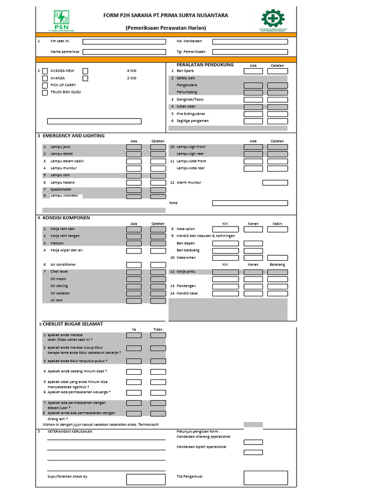 Form p2h Unit | PDF
