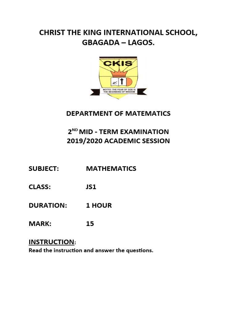 Math JSS2 | PDF | Equations | Mathematics