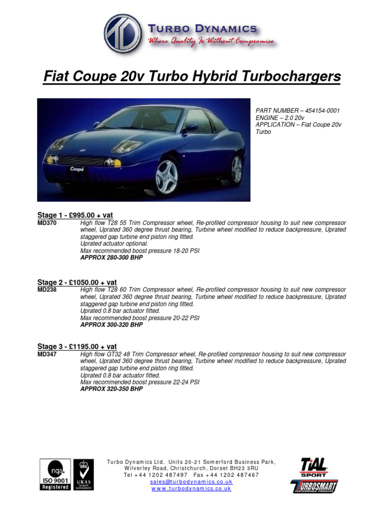 Fiat Coupe Turbo Hybrid | PDF | Turbocharger | Engines