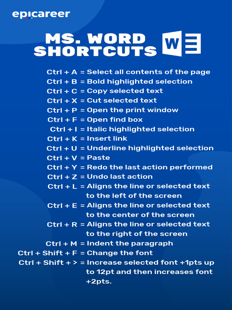 Word Shortcut | PDF | Text | Typography