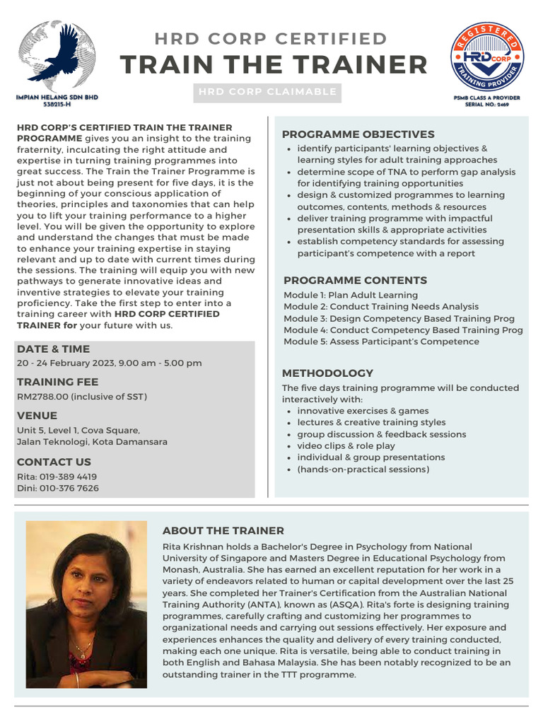 HRD Corp Certified Train The Trainer 20-24 Feb | PDF | Learning ...