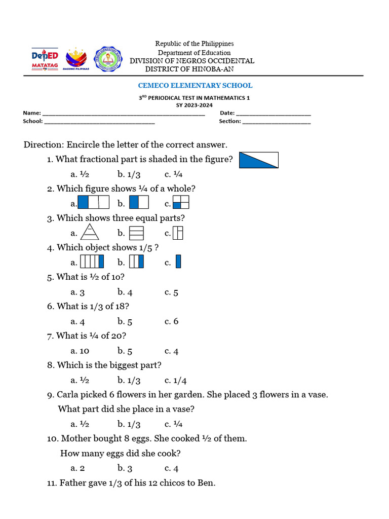 Mathematics 1 q3 | PDF