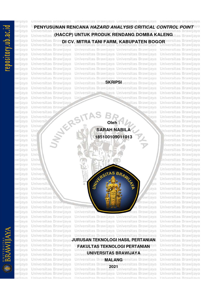 Penyusunan Rencana Hazard Analysis Criti | PDF