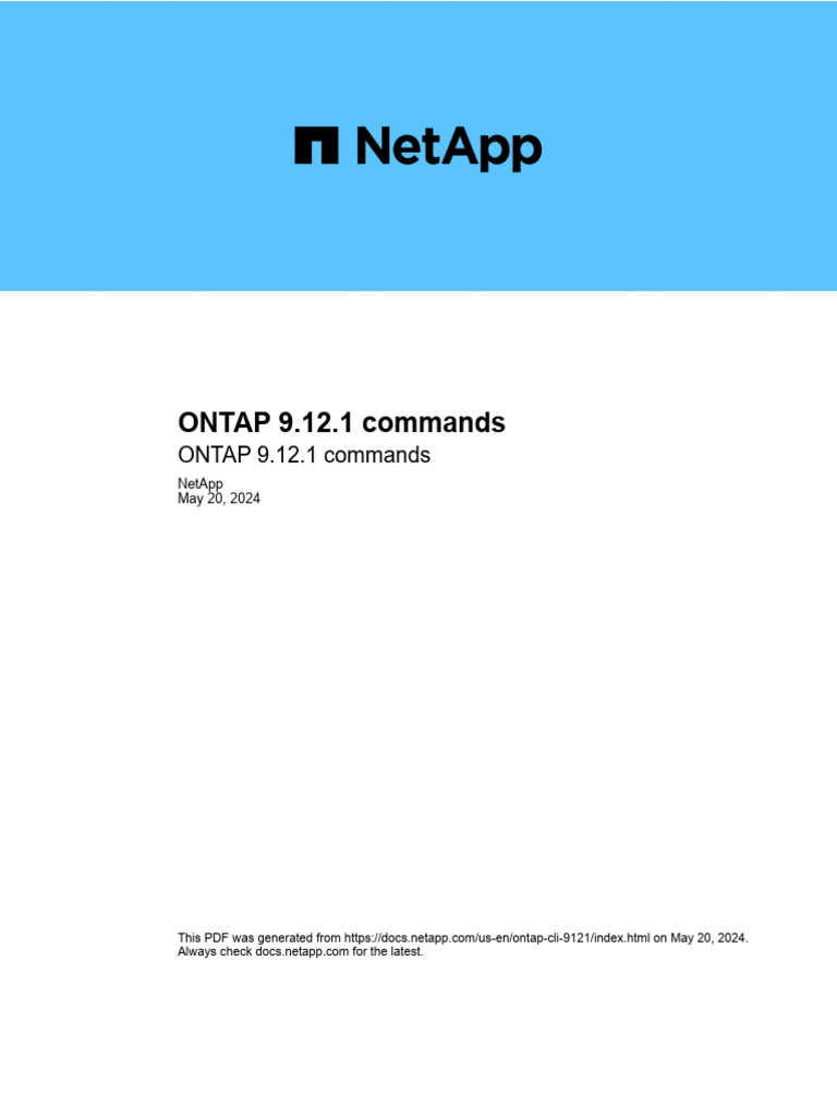 ONTAP 9 12 1 Commands | PDF | Computer Networking | Computer Science