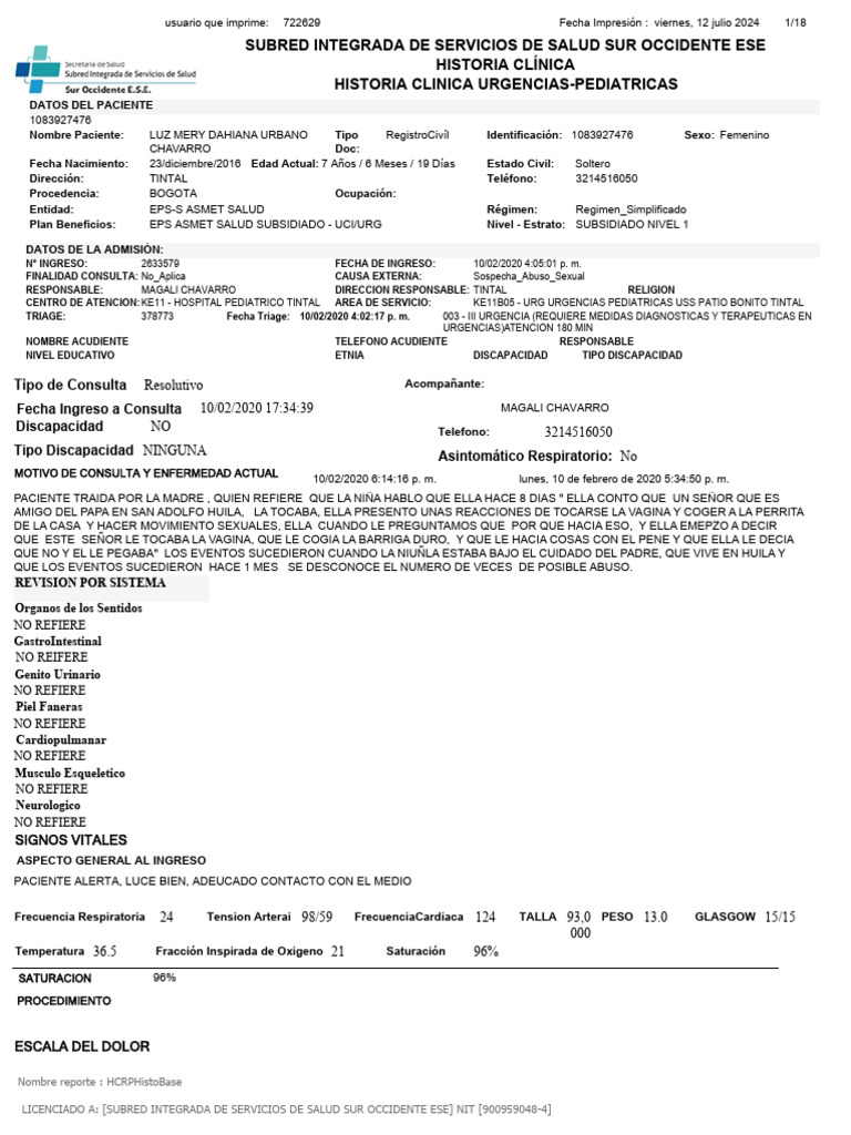 Codigo Blanco Febrero 2020 | PDF | Hospital | Historial médico
