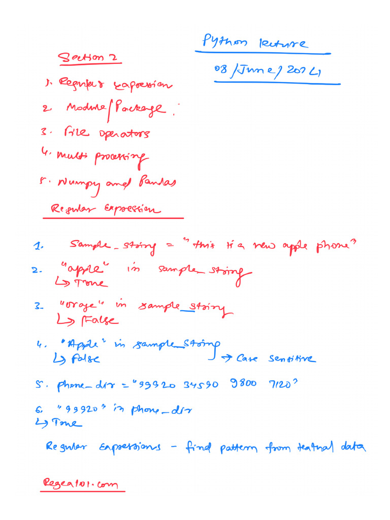 Python Lecture 08-06-2024 | PDF