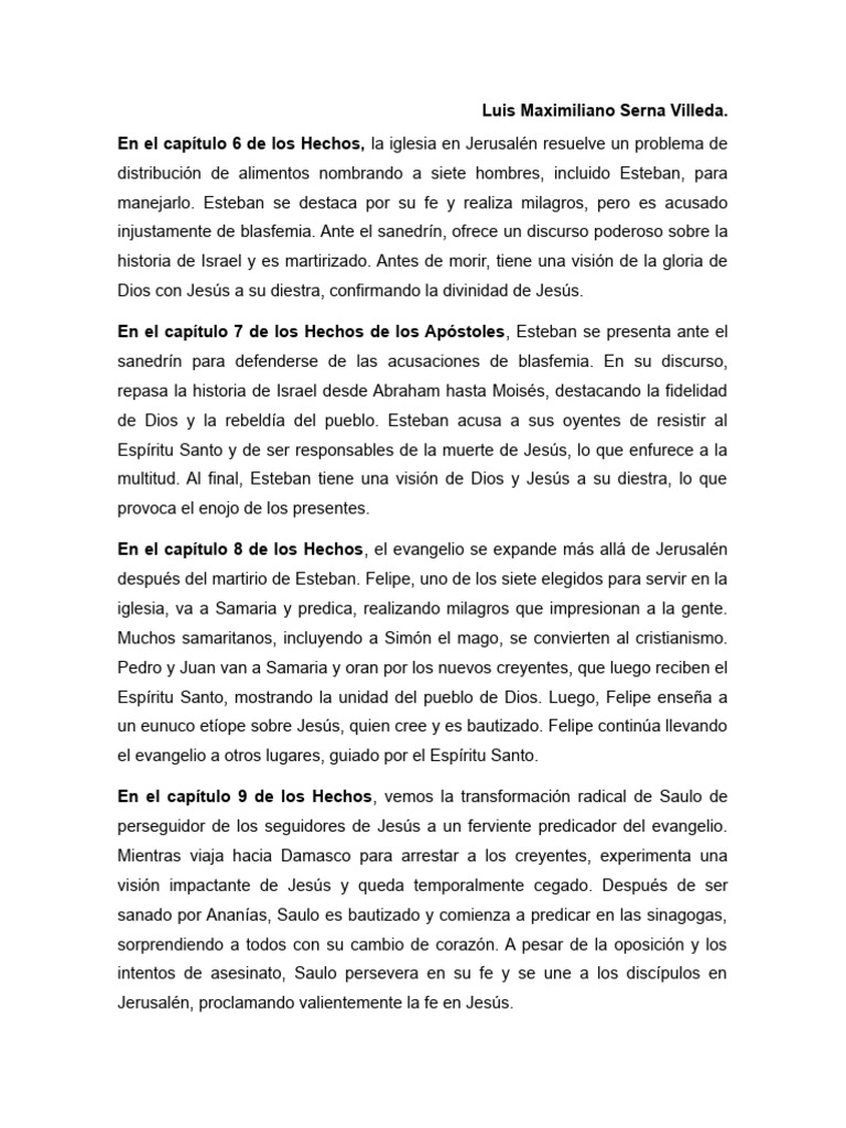 Hechos 6-10 | PDF | Jesús | San Pedro