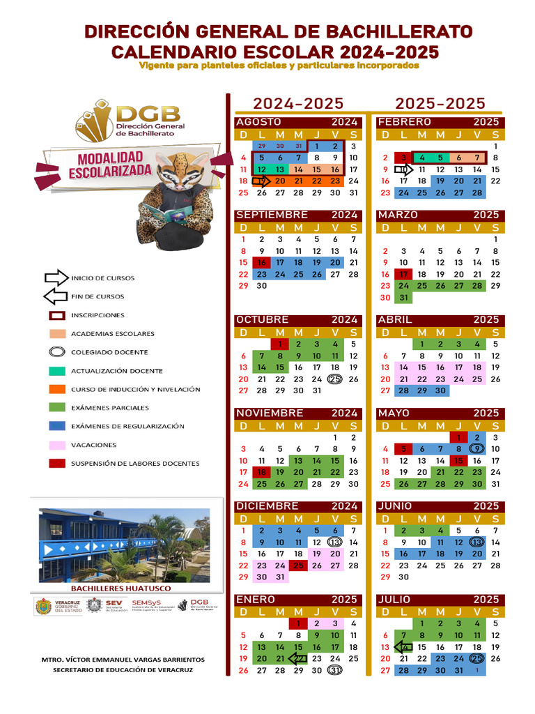 DGB 24-25 Calendario Escolarizada | PDF