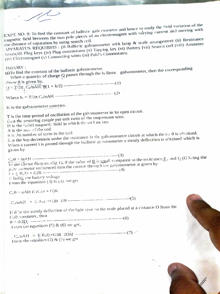 Ballistic galvanometer CMP | PDF | Electromagnetism | Electrical Engineering