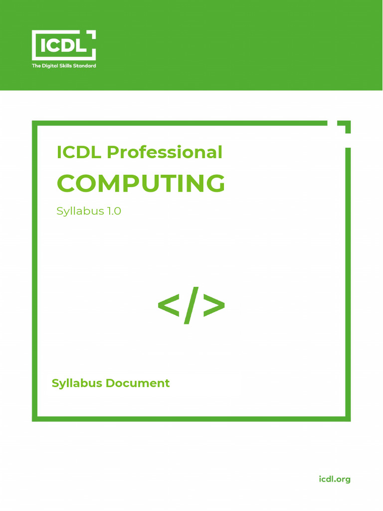 ICDL Computing - Syllabus 1.0 | PDF | Computer Program | Programming ICDL Computing - Syllabus 1.0 | PDF | Computer Program | Programming