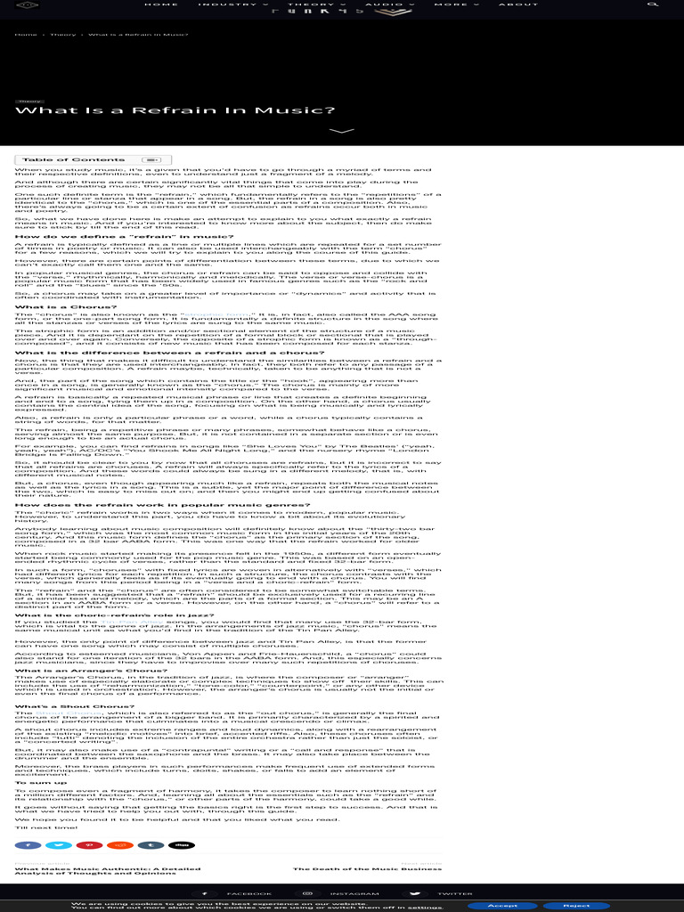 What Is A Refrain in Music Definition and Examples | PDF | Refrain ...