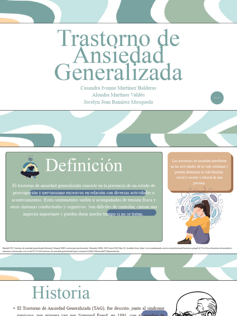 Trastorno de Ansiedad Generalizada | PDF | Ansiedad | Manual Diagnóstico y Estadístico de los ...