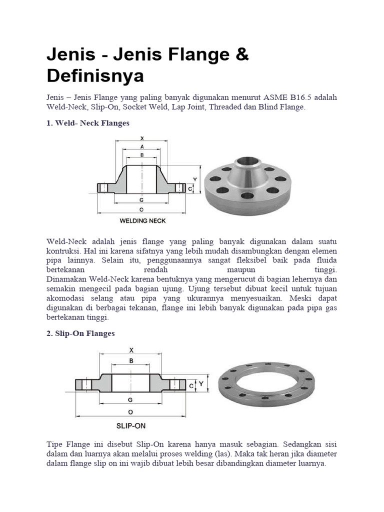 Jenis-Jenis Flange dan Fungsinya | PDF | Teknologi & Rekayasa