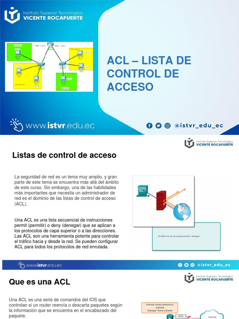 ACL - Lista de Control de Acceso | PDF | Red de computadoras | Enrutador (Computación)