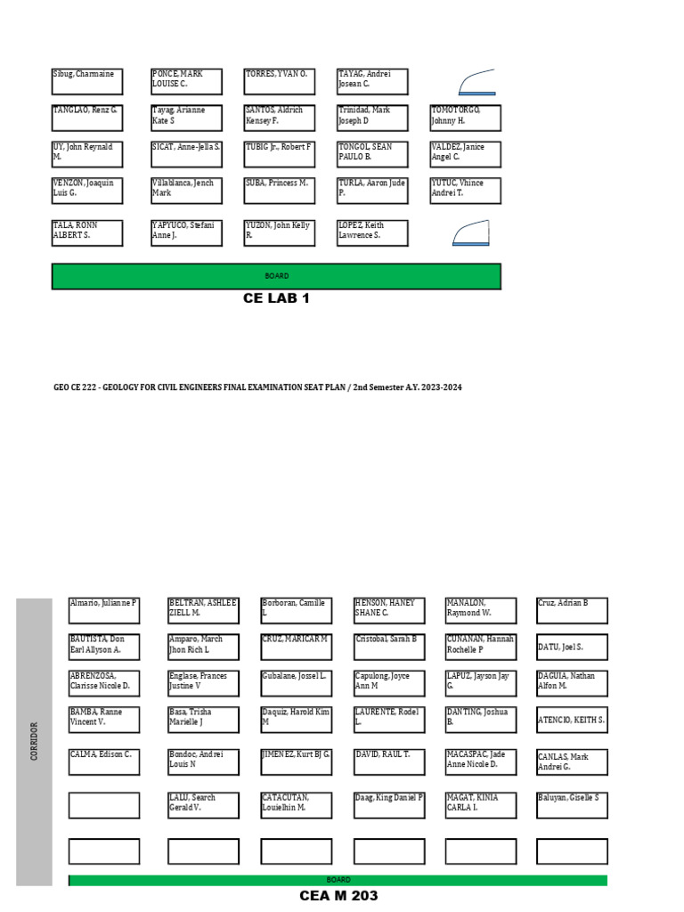 Seating Arrangements Geo Ce 222 | PDF