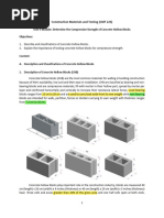 UNIT 3 c.COMPRESSIVE STRENGTH OF CONCRETE HOLLOW BLOCKS | PDF | Concrete | Masonry