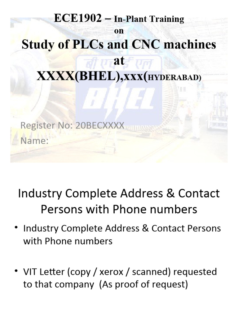 Ece1902 Ipt PPT Template 20becxxxx | PDF | Numerical Control | Programmable Logic Controller