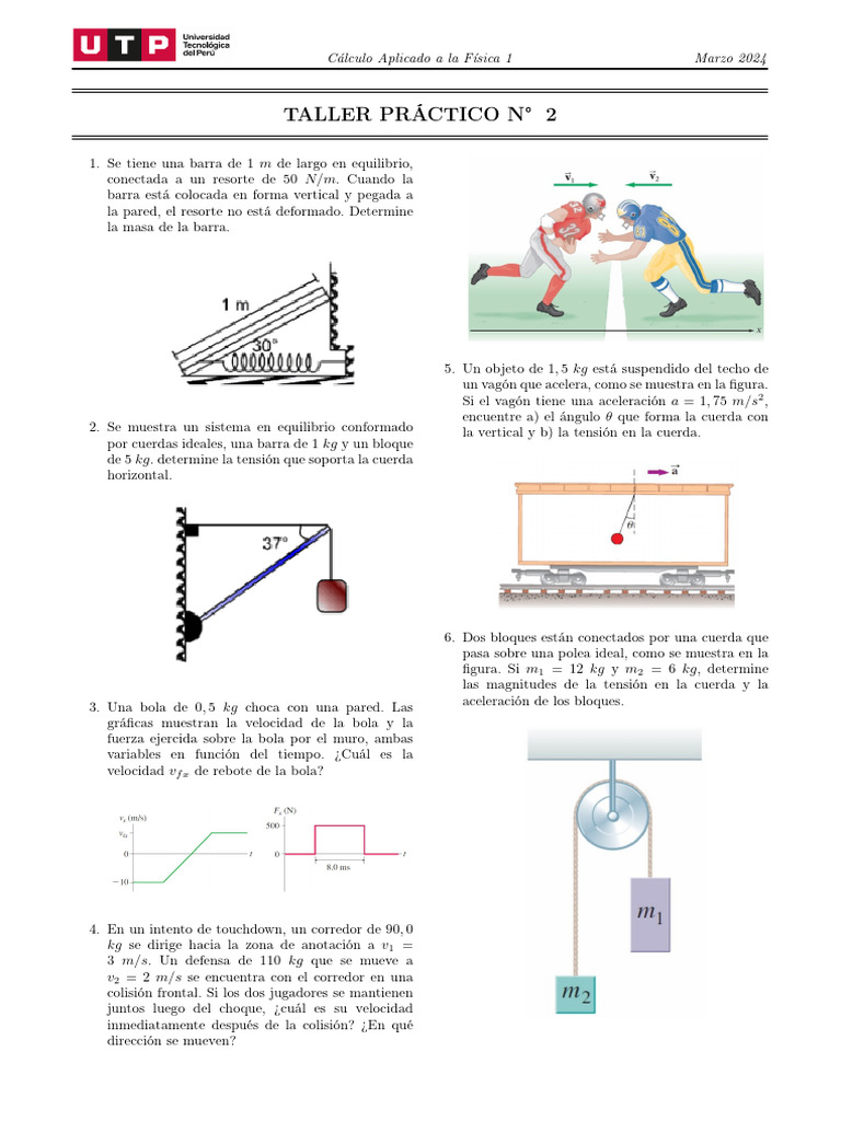 Taller 2 CAF 1 | PDF | Tensión (Física) | Oscilación
