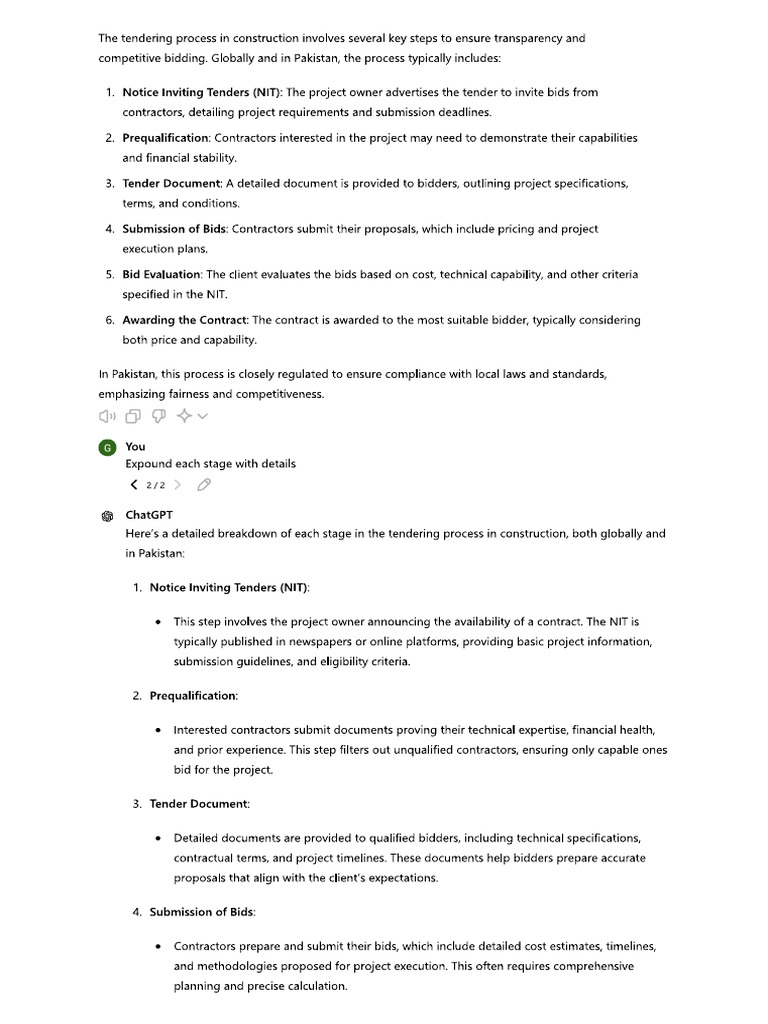 tendering process | PDF