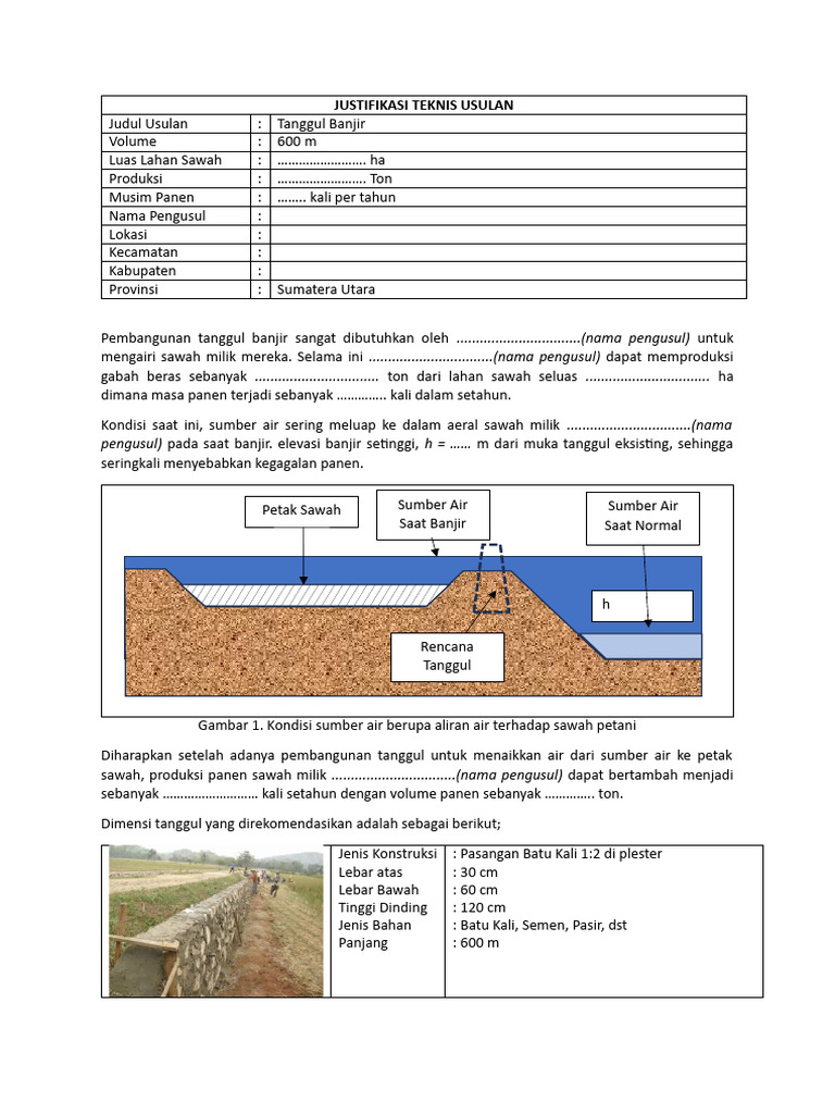 Justek Tanggul Banjir | PDF