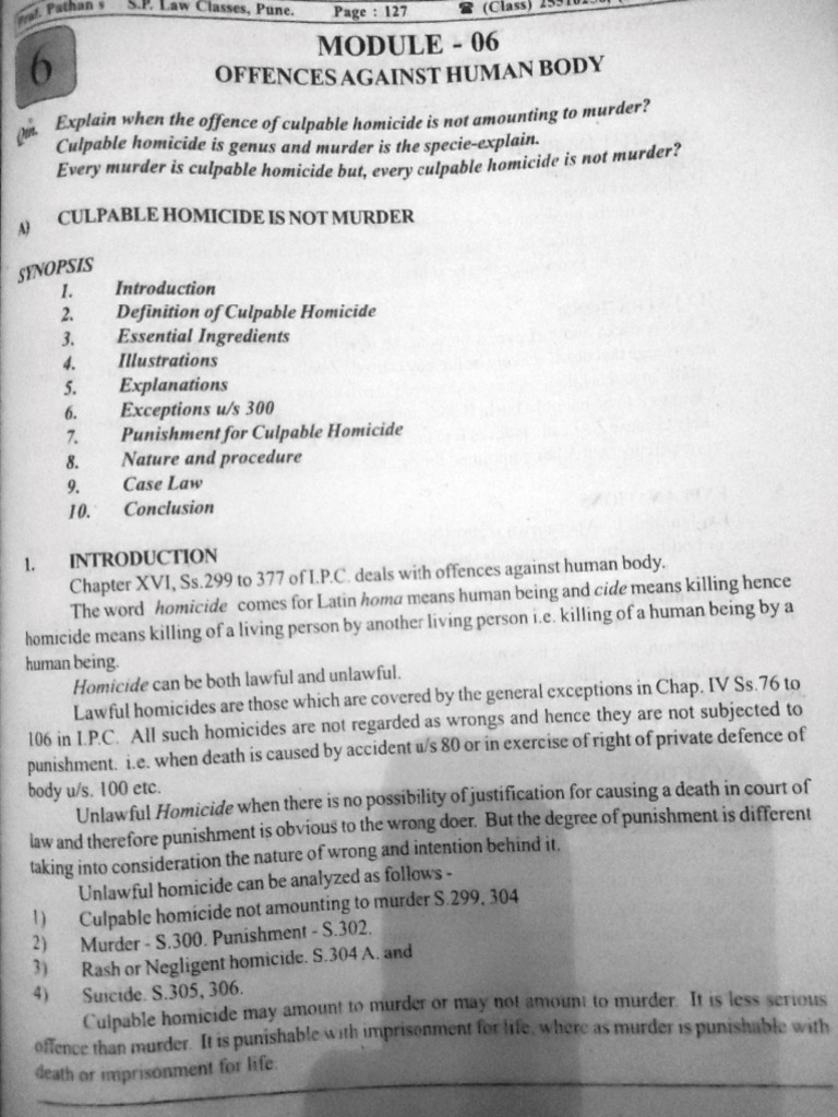 Law of Ctime Module 6 | PDF