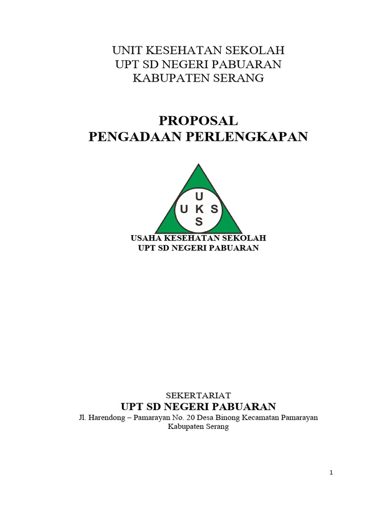 Proposal Permohonan Penambahan Alat UKS | PDF