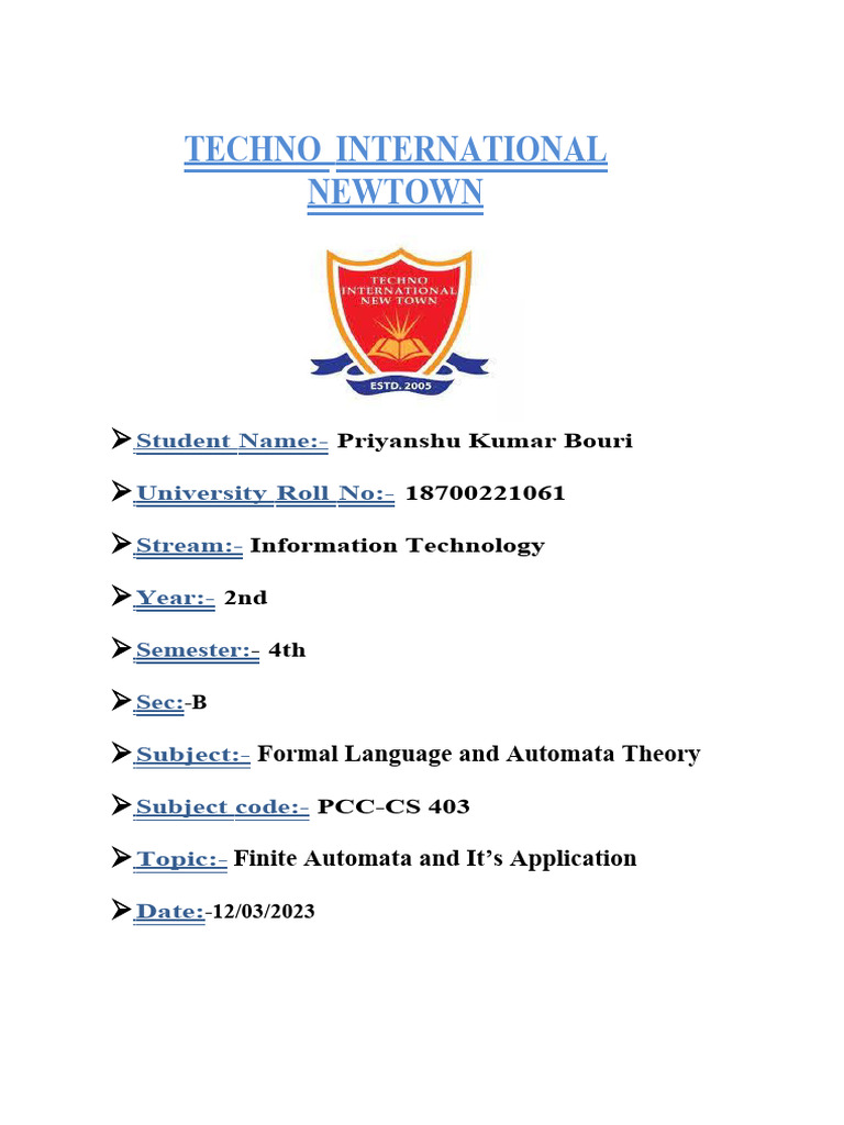 Automata Pdf Automata Theory Computer Science