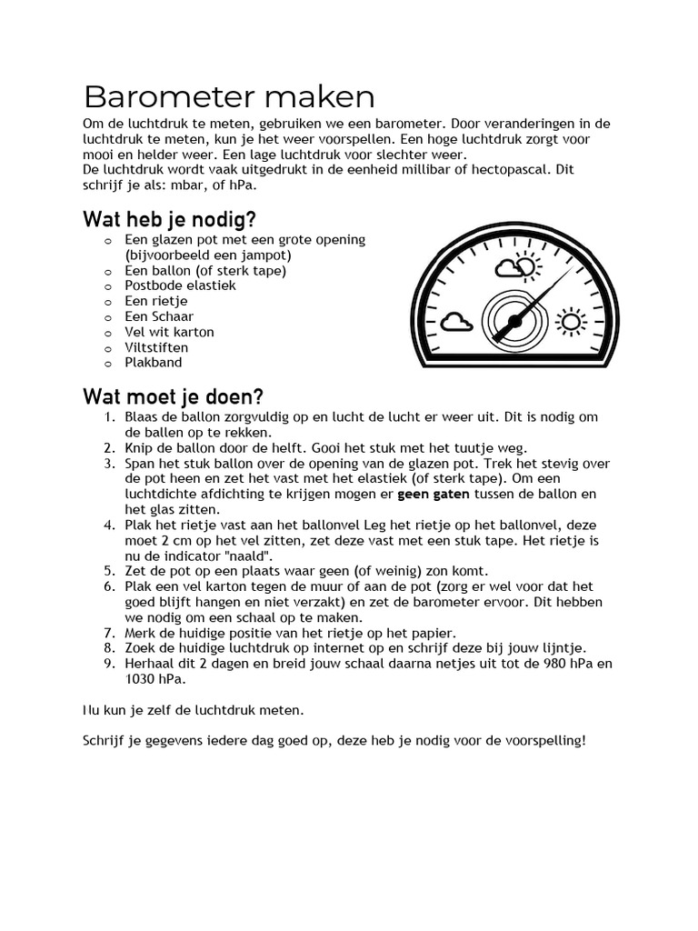 Barometer Maken | PDF