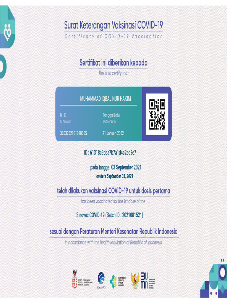 Sertifikat Vaksin | PDF