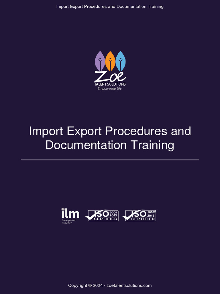 Import Export Procedures and Documentation Training | PDF | Cargo ...