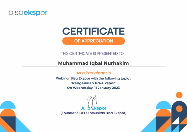 Certificate Event - Muhammad Iqbal Nurhakim-1 | PDF