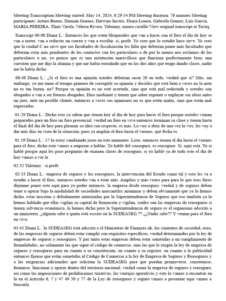 Transcripcion de La Clase RESUMEN III de La Quiebra | PDF | Seguro | Reaseguro