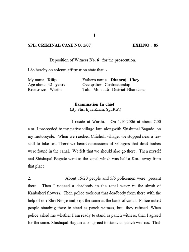 PW 6 DILIP UKEY | PDF | Judiciaries | Legal Procedure