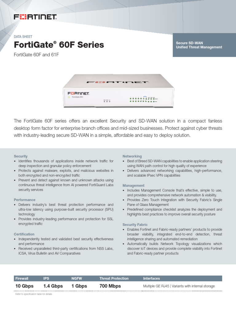 FG 60f Series | PDF | Security | Computer Security