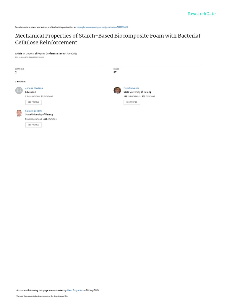 Maulana 2021 J. Phys. Conf. Ser. 1908 012031 | PDF | Polystyrene | Foam