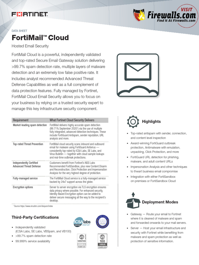 FortiMail Cloud Gateway | PDF | Email Spam | Cloud Computing