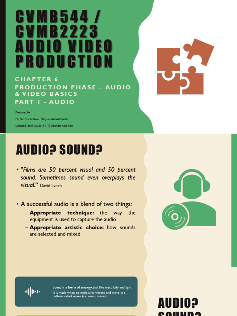 C6 - Production Phase - Audio Video Basics - Part 1 | PDF | Data ...