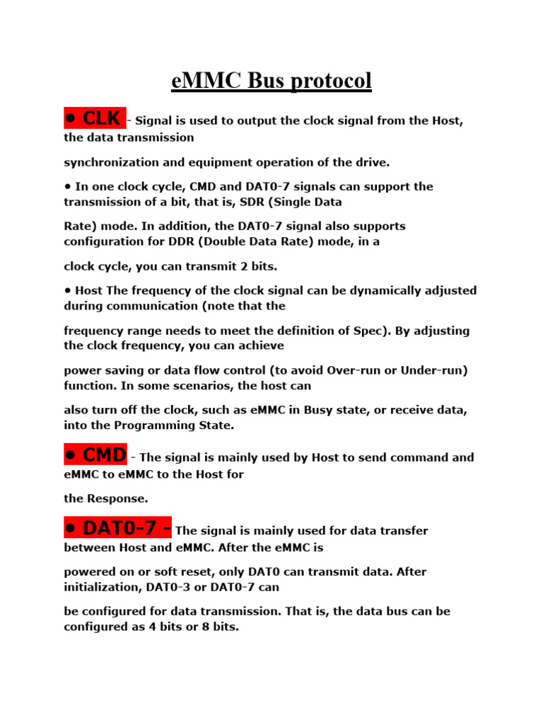 01-eMMC Bus Protocol (2) - 1707888708941 | PDF