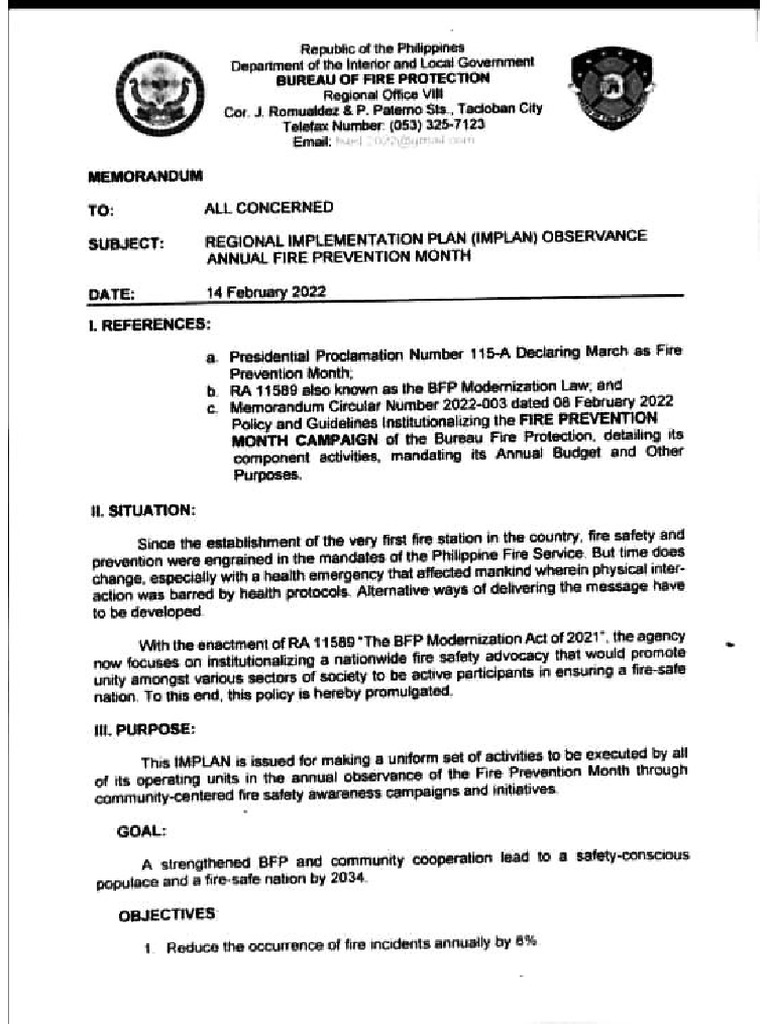 Fire Prevention Month IMPLAN | PDF