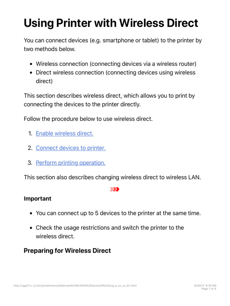Connect Printer via Wireless Direct | PDF | Wi Fi | Ip Address
