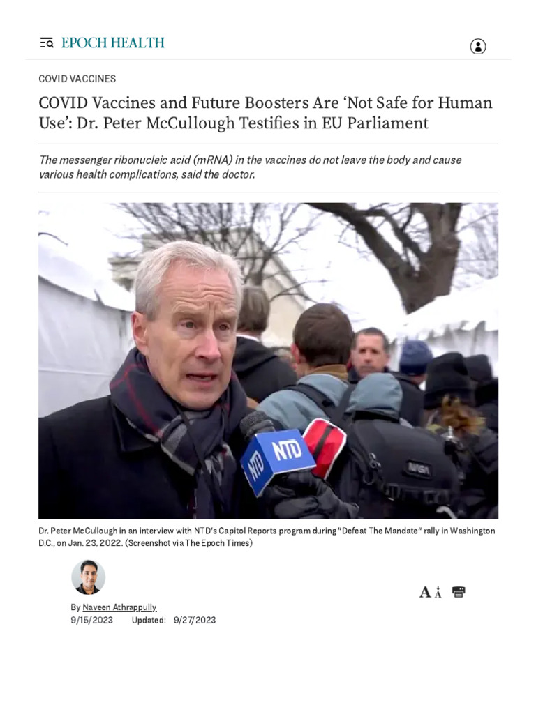 COVID Vaccines and Future Boosters Are Not Safe For Human Use' - Dr ...