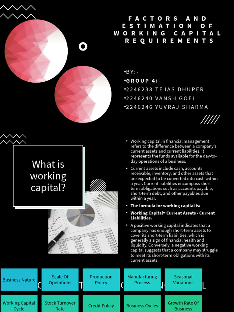 Working Capital Requirements and Estimation | PDF | Working Capital ...