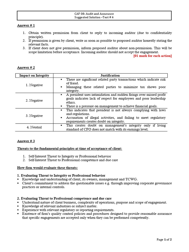 Test 4 - Suggested Solution-2 | PDF | Business Test 4 - Suggested Solution-2 | PDF | Business