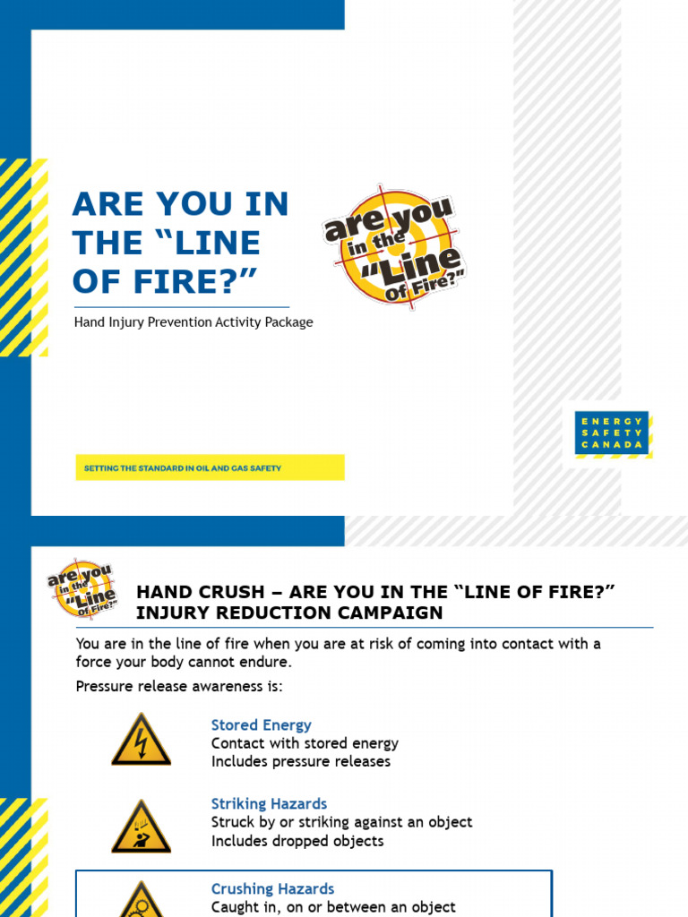 Are You in The Line of Fire Hand Injury Prevention Activity Package ...
